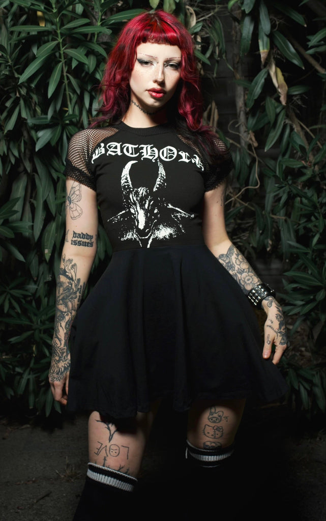 Bathory Fishnet Baby Doll Dress - Vera's Eyecandy