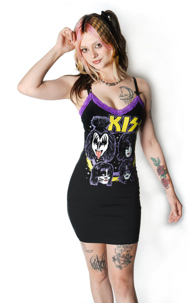 Kiss Purple Lace Strap Dress Veras Eyecandy