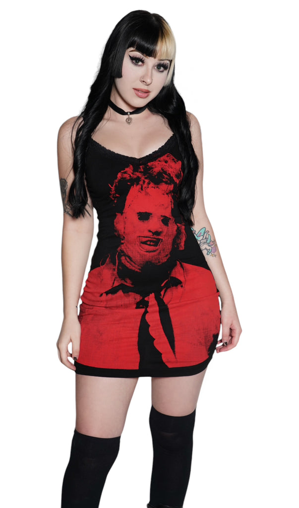 Leatherface Texas Chainsaw Massacre Lace Strap Dress - Vera's Eyecandy