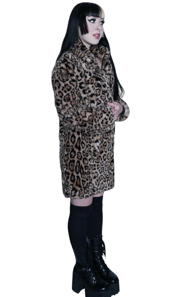Leopard Faux Fur (Long) Coat Jacket - Vera's Eyecandy